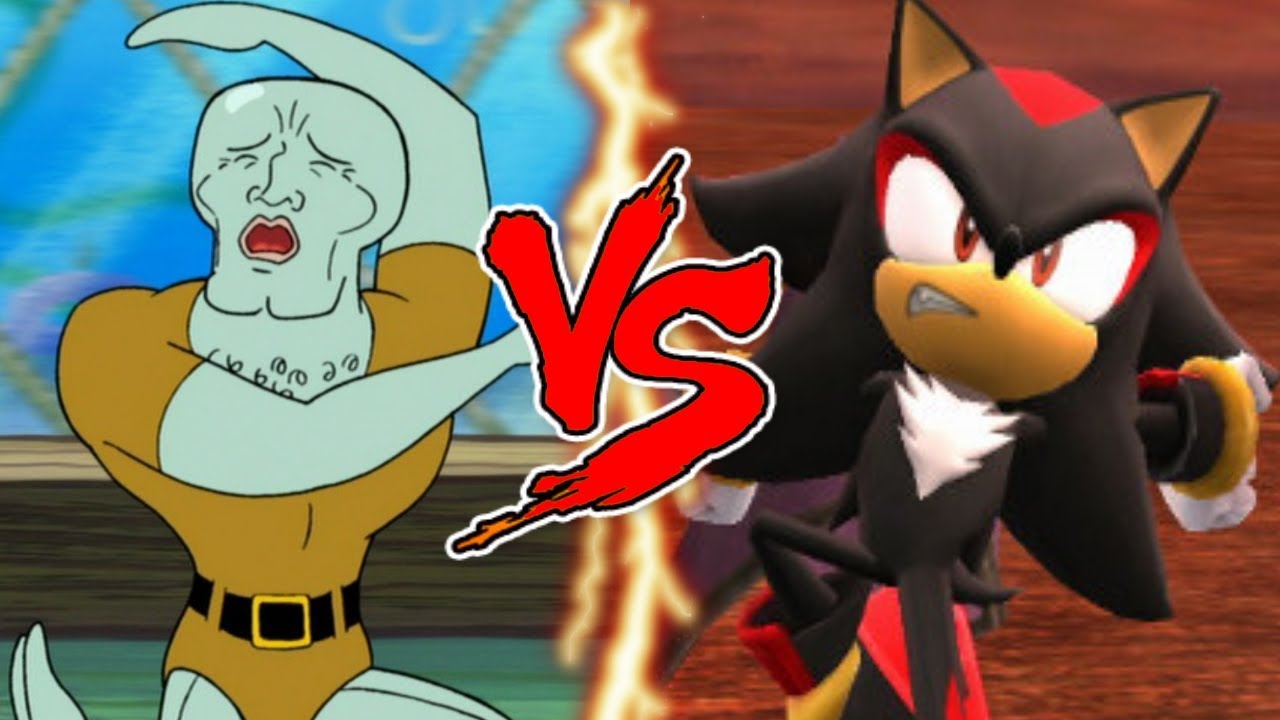 Squidward vs shadow - YouTube