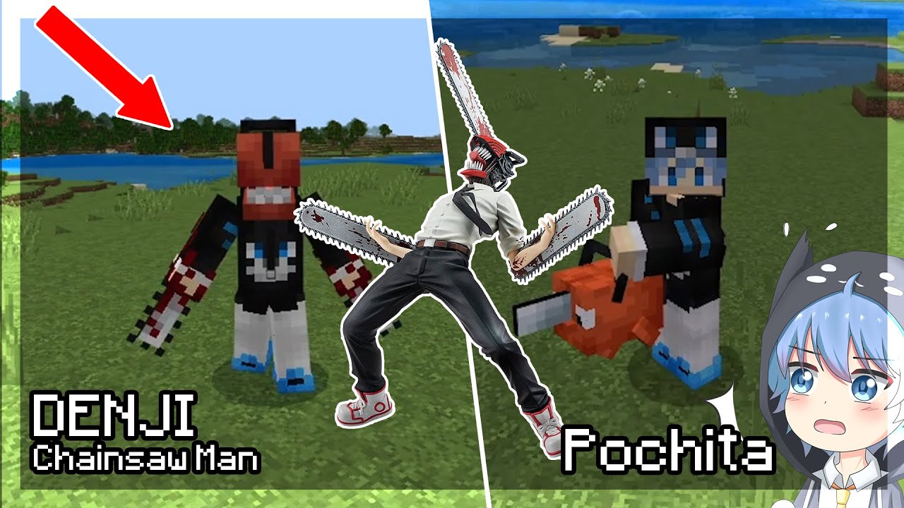 Aku Menjadi Denji CHAINSAW Man Menggunakan Addon ini | ADDON MCPE | # ...