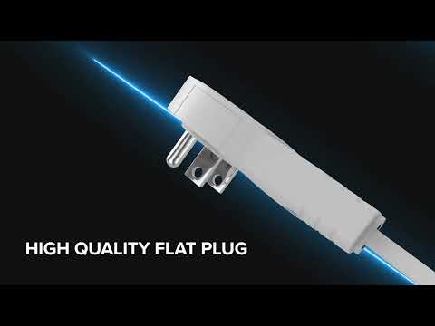 Maximm 360 White Extension Cord 3 Outlets with 2 USB Charging Ports