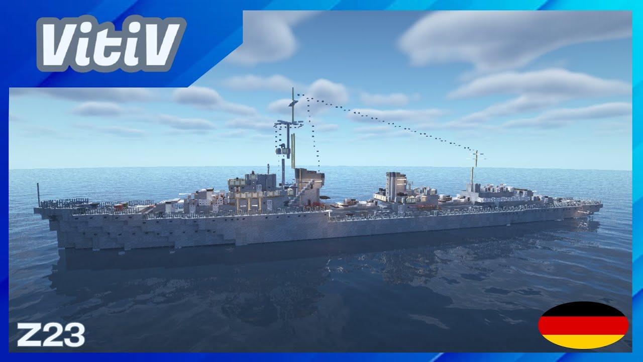 KMS Z23 - Type 1936A Destroyer - Minecraft - YouTube