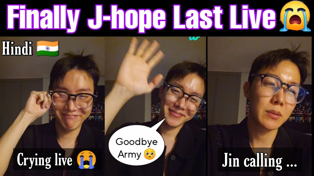 😭 GoodBye J-Hope 🇮🇳 *Crying* in Last Weverse Live 🔴 BTS J-Hope Last ...
