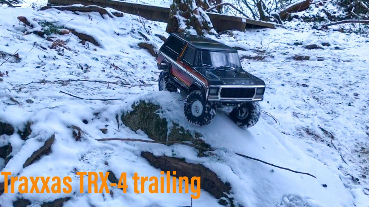 Traxxas Trx-4 scale snow trailing!! [_RC_KING_] - YouTube