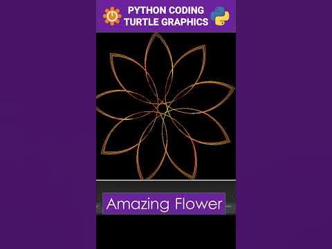 Drawing Flower with Python using Turtle Module #shorts #turtlegraphics #pythontricks #pythontips ...