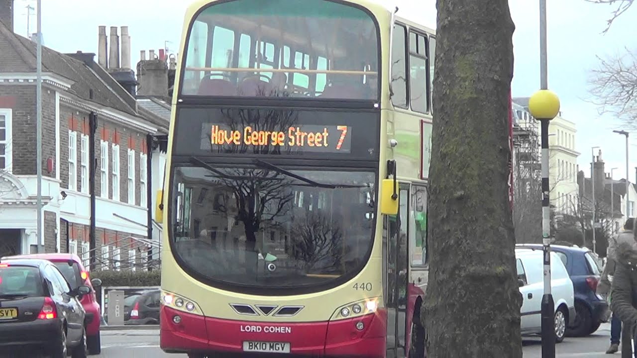 Brighton and Hove bus route 7 arriving at the Seven Dials bus stop 19th ...