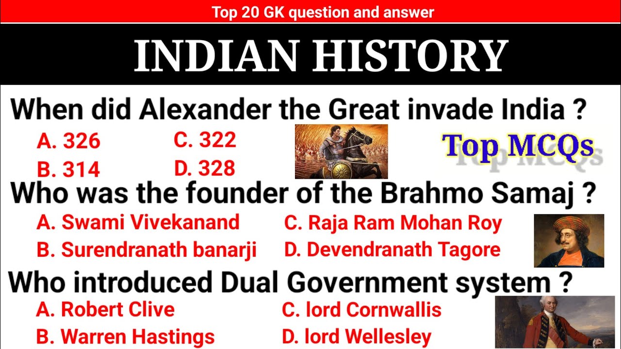 Indian history GK | important history GK in English | history GK for ...
