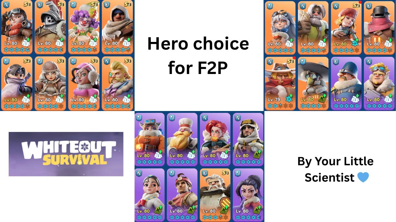 Choice of heroes for complete F2P players in whiteout survival (Gen 1 ...
