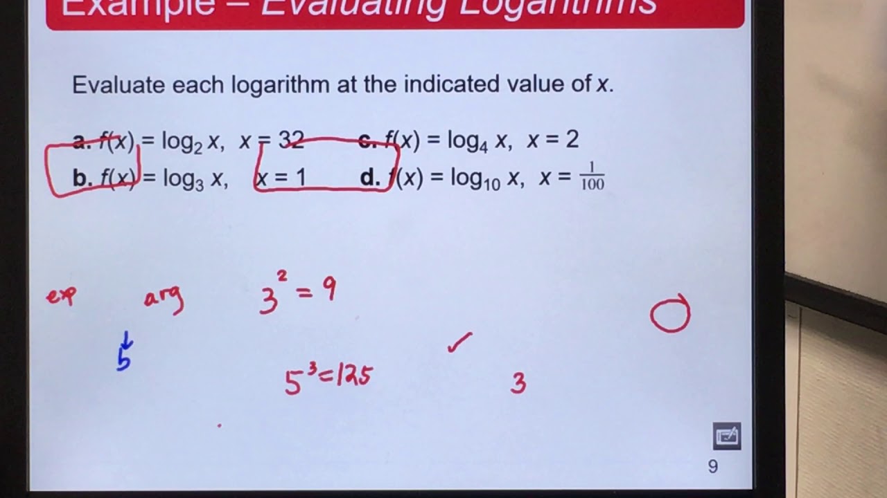 Evaluating Logarithms-VIDEO 2 - YouTube