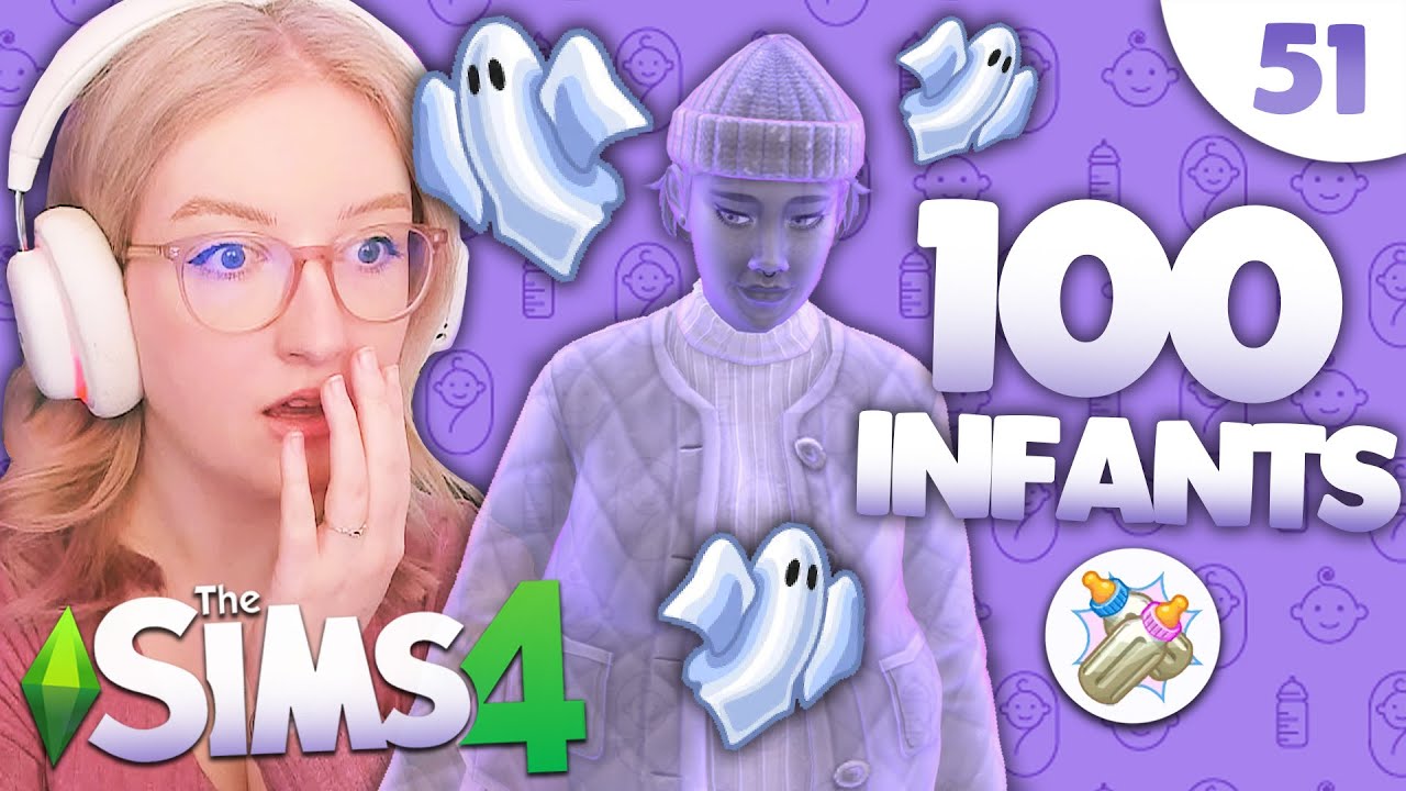 My Sim Turned into a GHOST - 100 Infants Challenge [51] | The Sims 4 ...