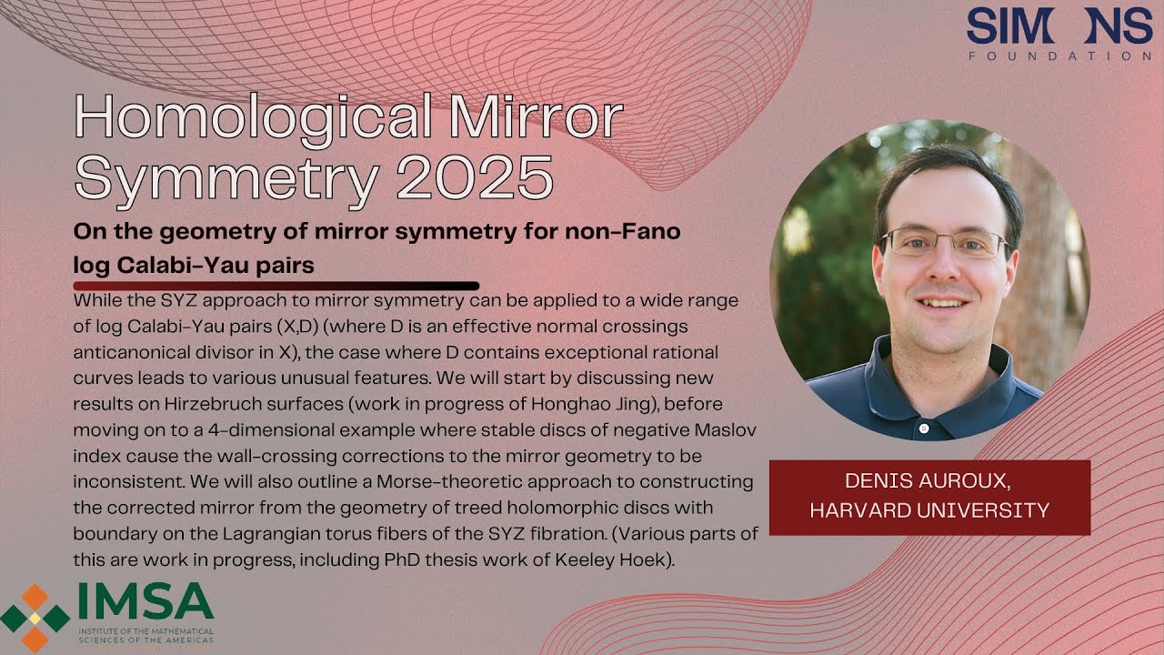 Denis Auroux, Harvard Univ: On the geometry of mirror symmetry for non ...
