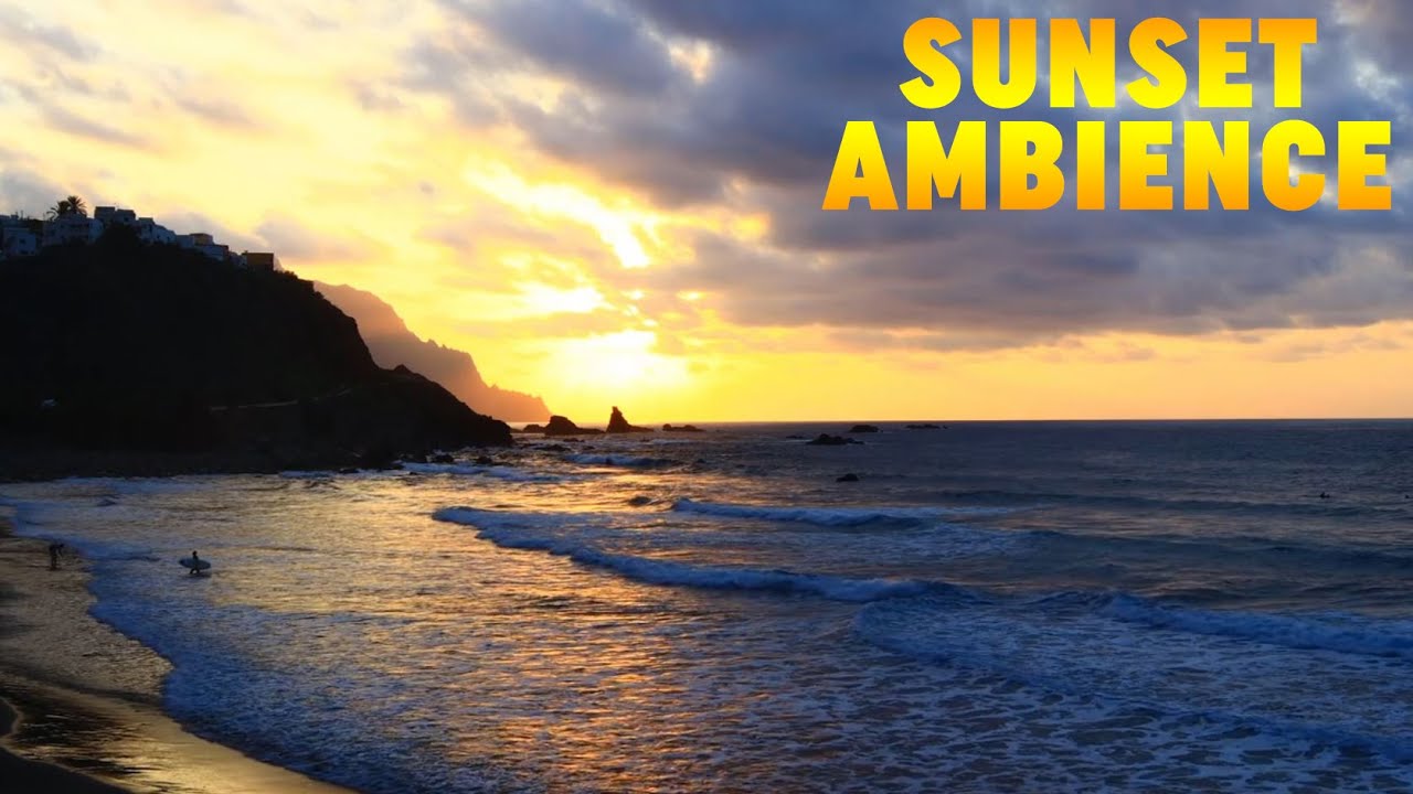 BEAUTIFUL SUNSET AMBIENCE | Perfect Sunset Background | Sunset Waves ...