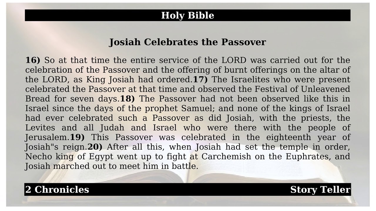 2 Chronicles - Chapter 35 - Josiah Celebrates the Passover | The Holy ...