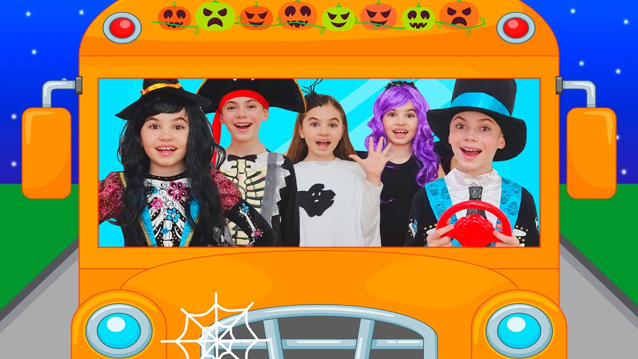 Wheels on the Bus on Halloween! 🎃 + More Nursery Rhymes & Kids Songs ...