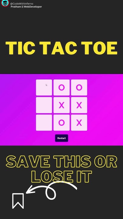 How To Make TIC TAC TOE game using html css and javascript || html for begginers ...