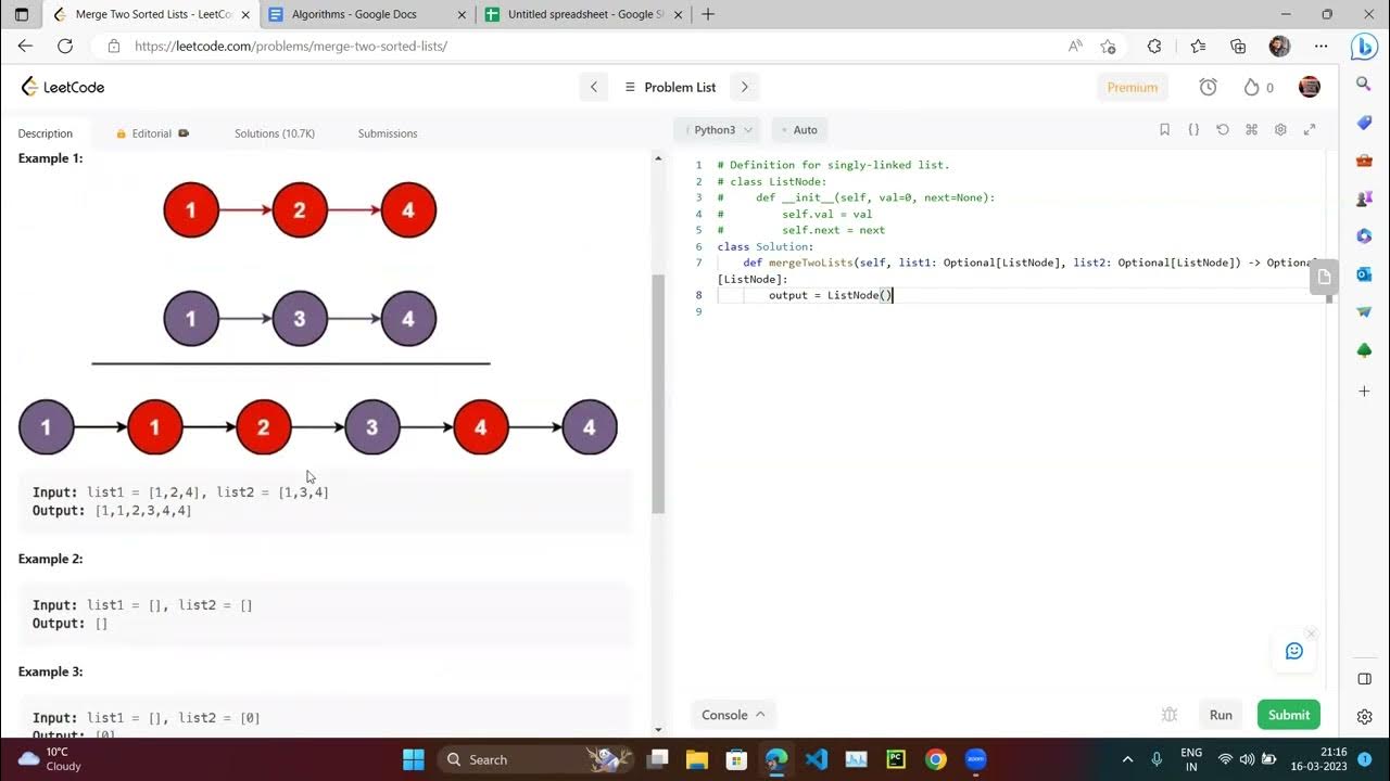 Leetcode # 21. Merge Two Sorted Lists - YouTube
