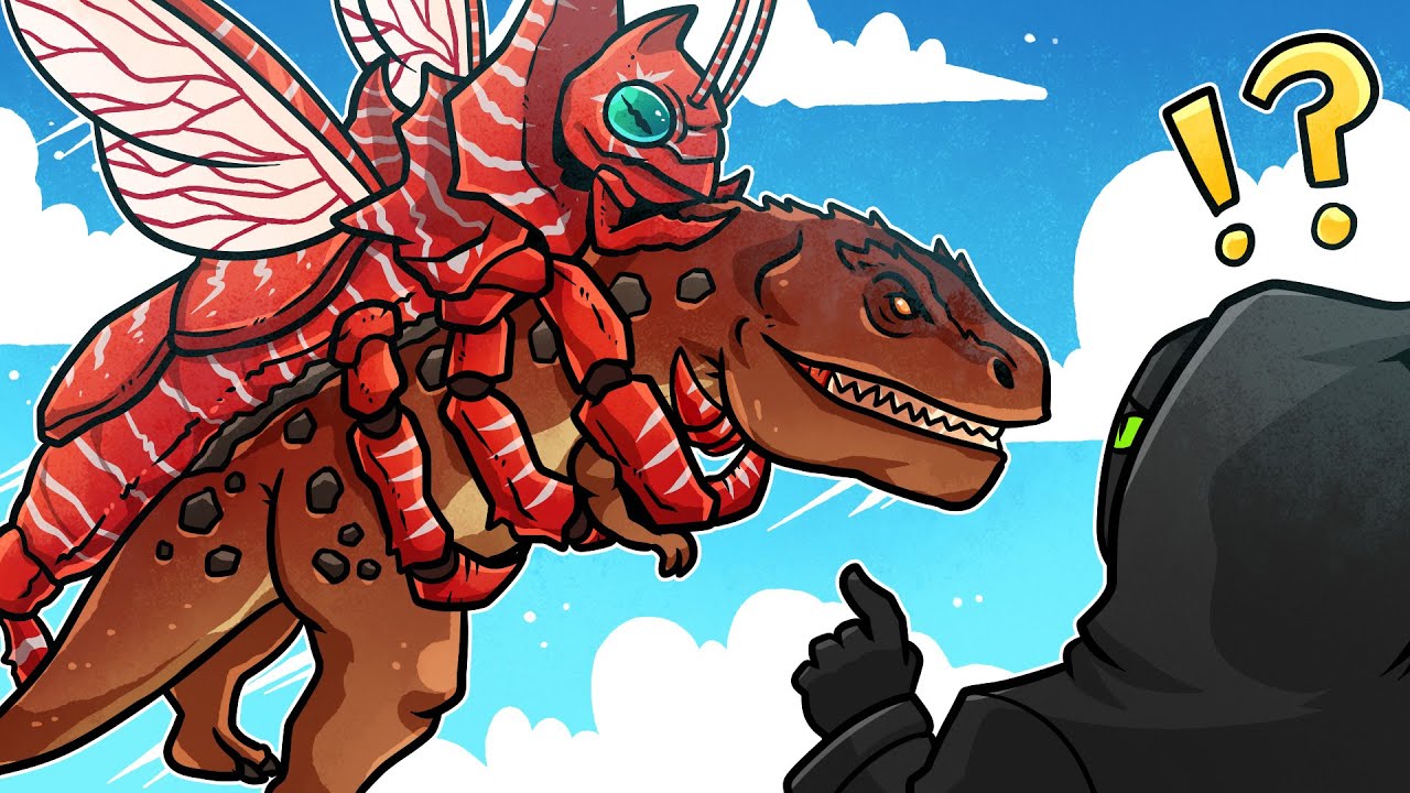 The RHYNIOGNATHA CAN CARRY A T-REX in Ark Survival Evolved - YouTube