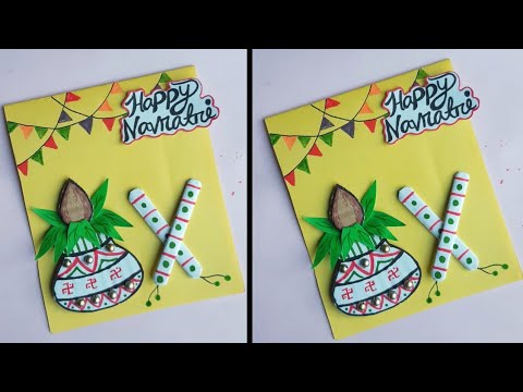 Navratri Greeting Card / Easy Card Idea For Navratri / Navratri Craft ...