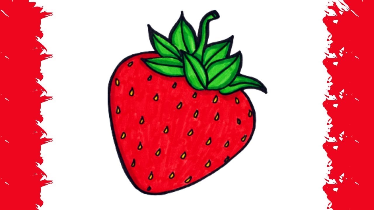 🍓HOW TO DRAW A STRAWBERRY + COLORING🍓 FUNNY KIDS DRAWING🍓 COMMENT ...