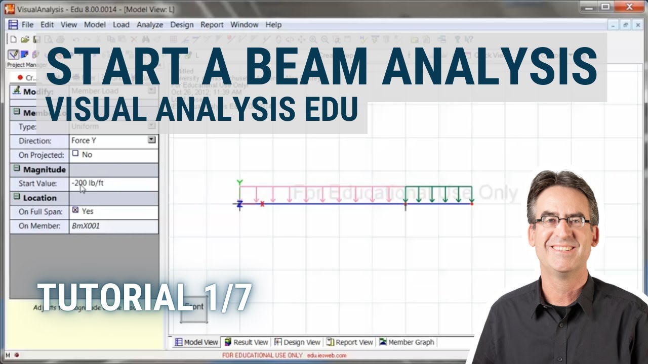 Starting a Beam Analysis (VisualAnalysis Edu Tutorial 1/7) - YouTube