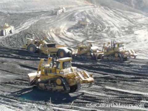 CAT 651B scrapers & D10's - YouTube