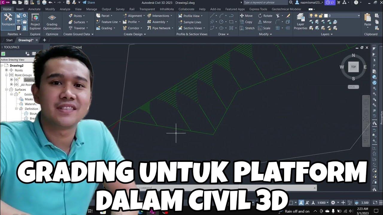 Grading Untuk Platform Dalam Civil 3D - YouTube
