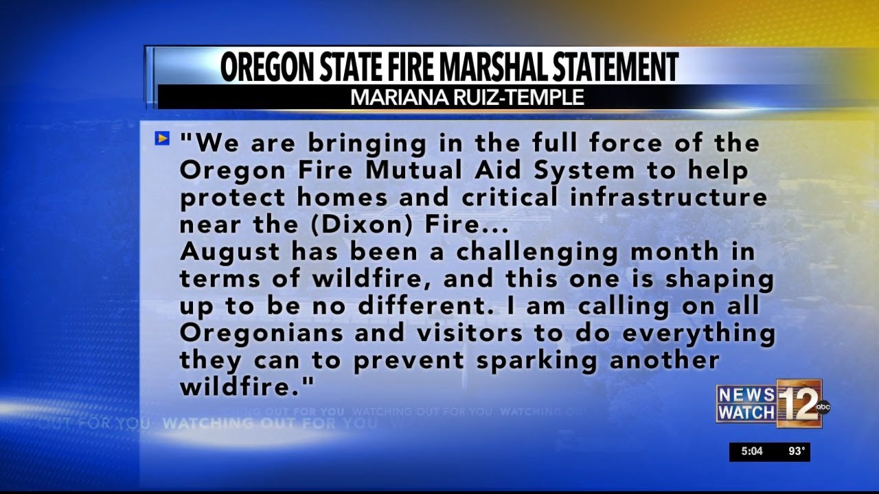 Oregon State Fire Marshal releases statement on the Dixon Fire - YouTube