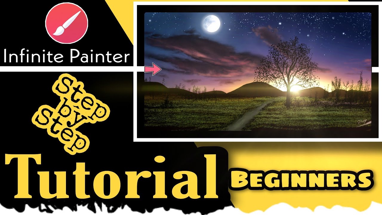Infinite Painter Tutorial: Beautiful landscape | Digital Art for ...