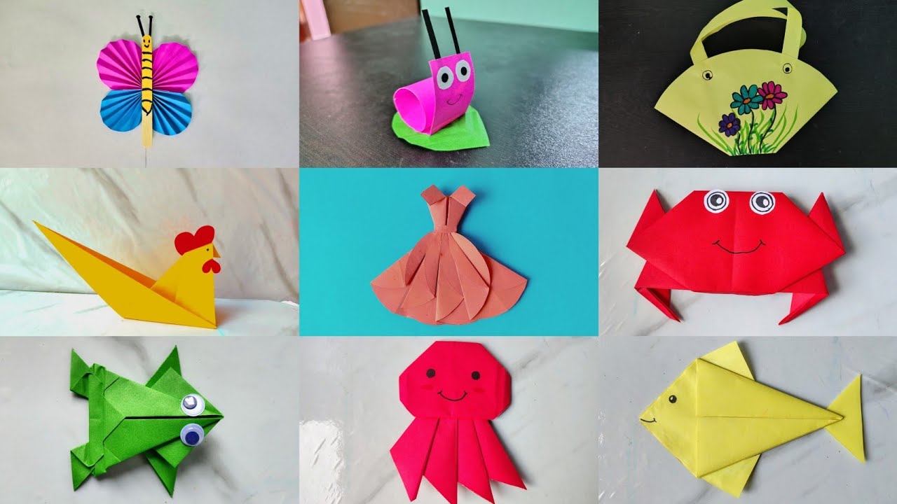 Diy 9 types of origami craft || easy paper craft ideas. - YouTube