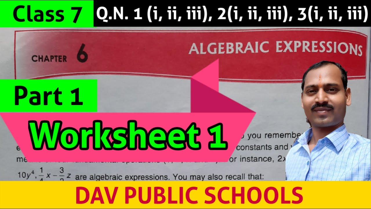 DAV Class 7 Maths Chapter 6 Worksheet 1 YouTube dav-class-7-maths-chapter-6-worksheet-1-youtube