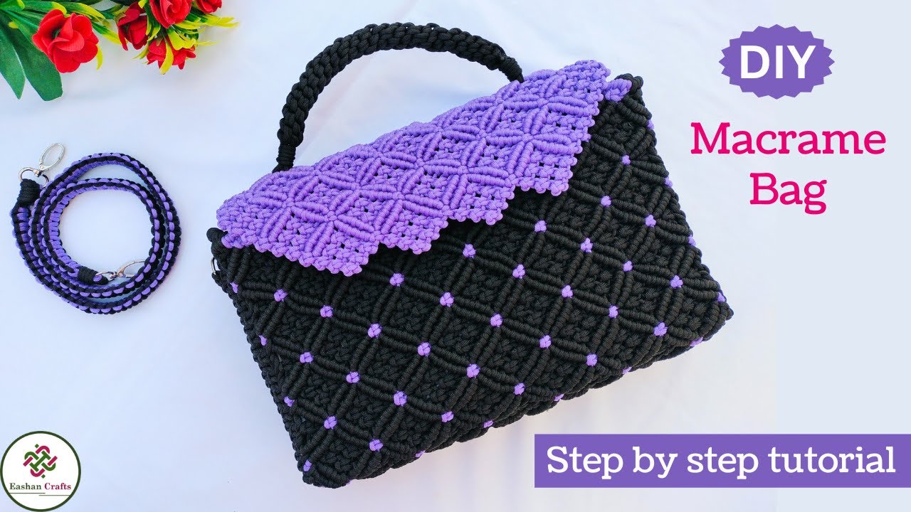 How to Make Macrame Bag | Macrame Bag Tutorial Part 2 | 마크라메 가방 만들기 ...