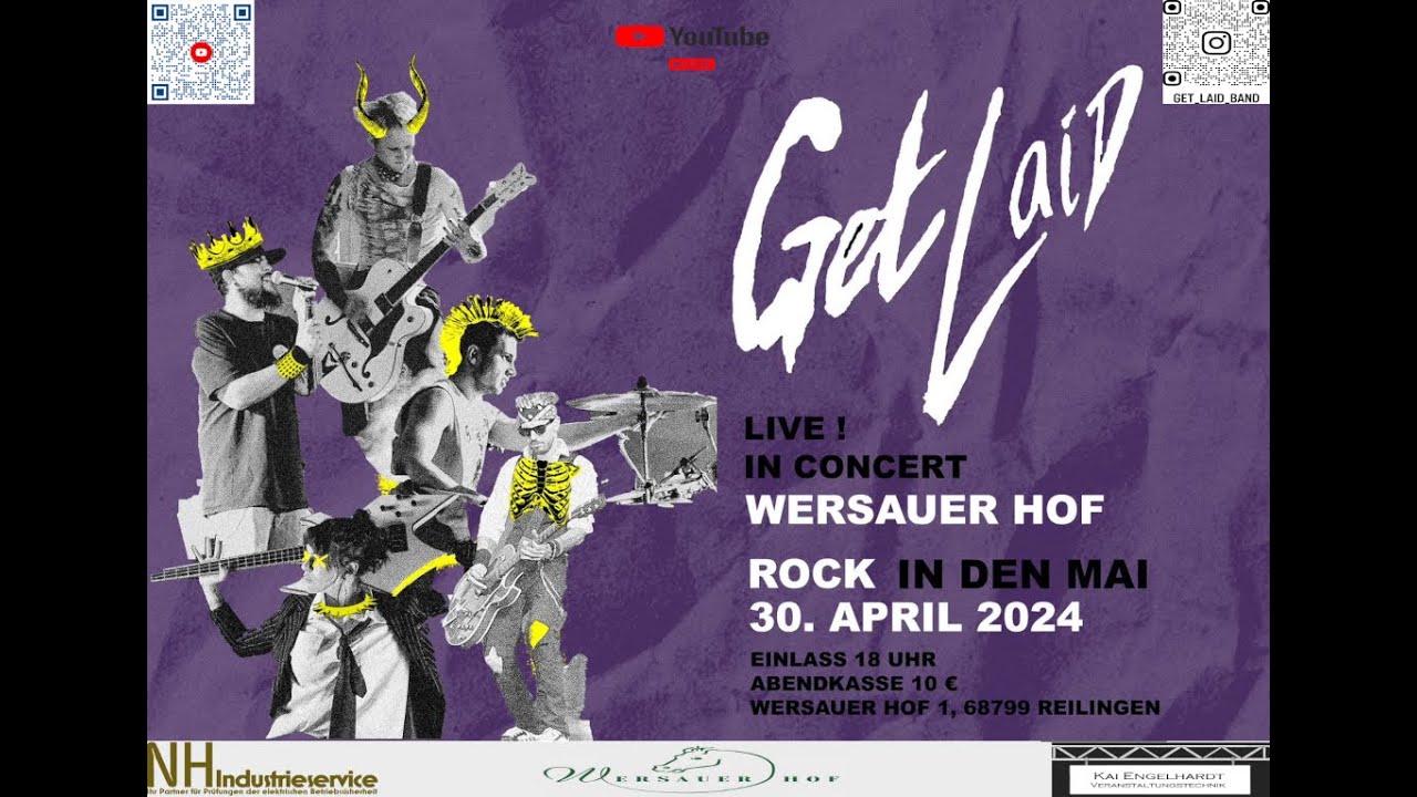 Get Laid Live @ Wersauer Hof Rock in den Mai 2024[Get Laid Cover] - YouTube