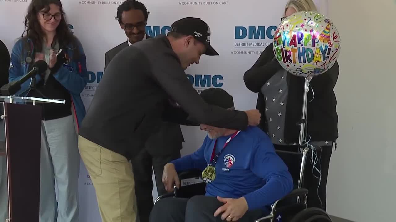 Man who survived heart attack on Detroit Marathon course gets medal ...