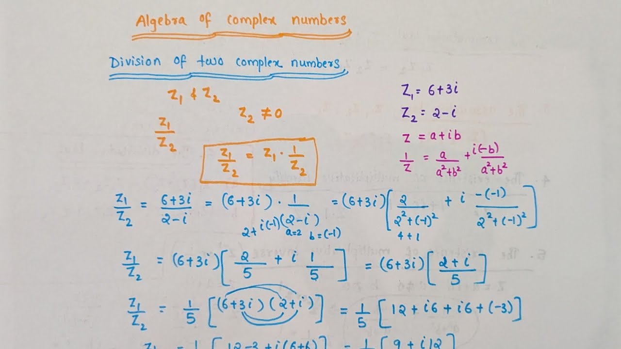 Division of two complex numbers// Algebra of complex numbers// class 11 ...