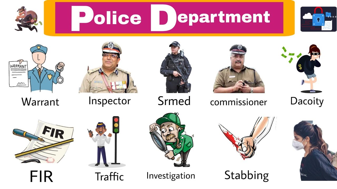 police station vocabulary/ police related word meaning/ police ...