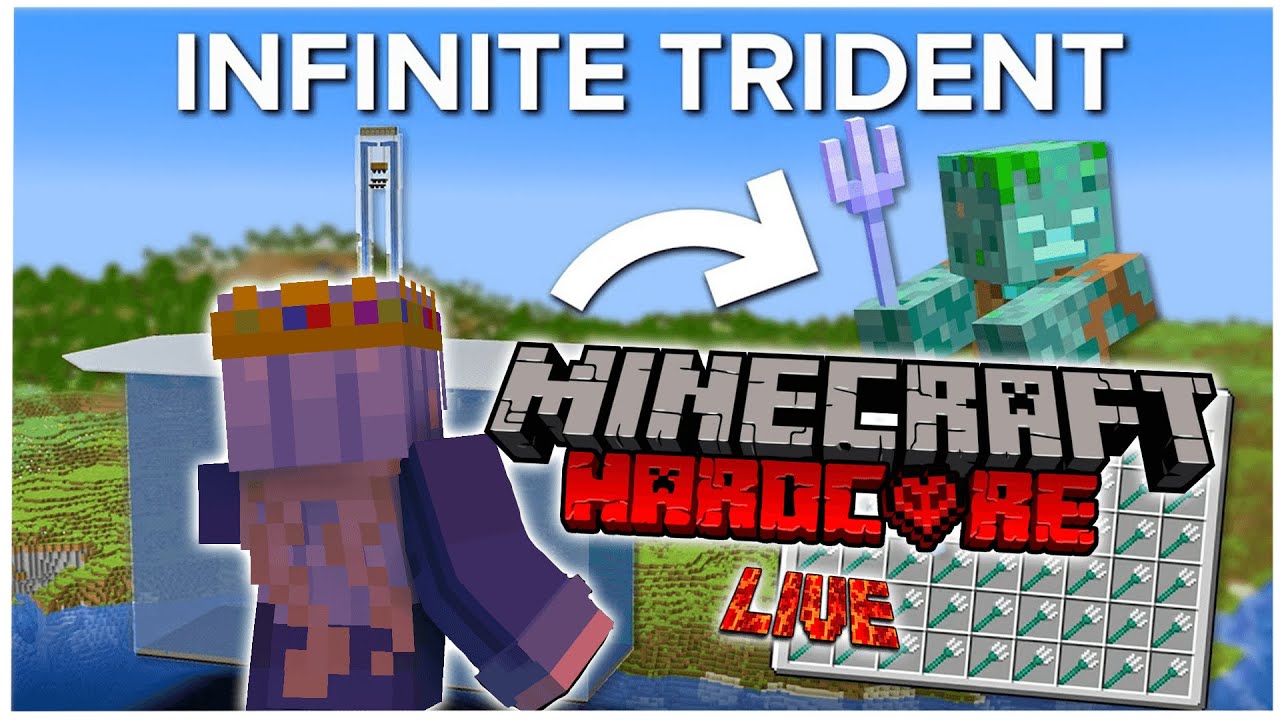 Building a trident farm in Minecraft Hardcore Part #2 |Minecraft Live ...