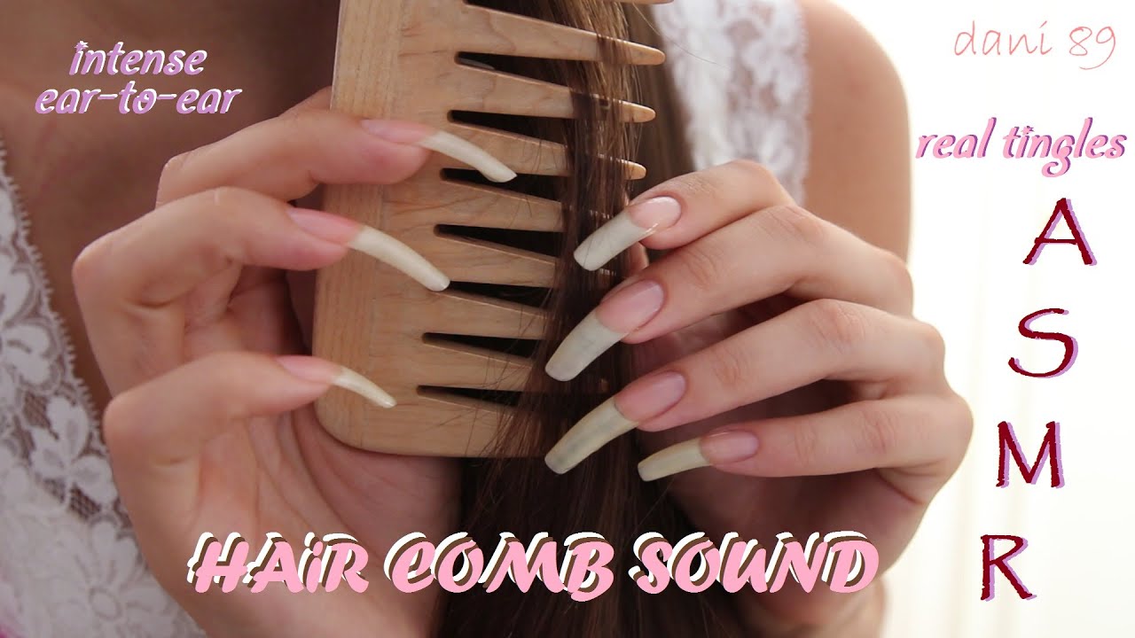 🎧 binaural intense ASMR 🔊 HAIR COMB SOUND Brushing my SmoothShinyLong ...