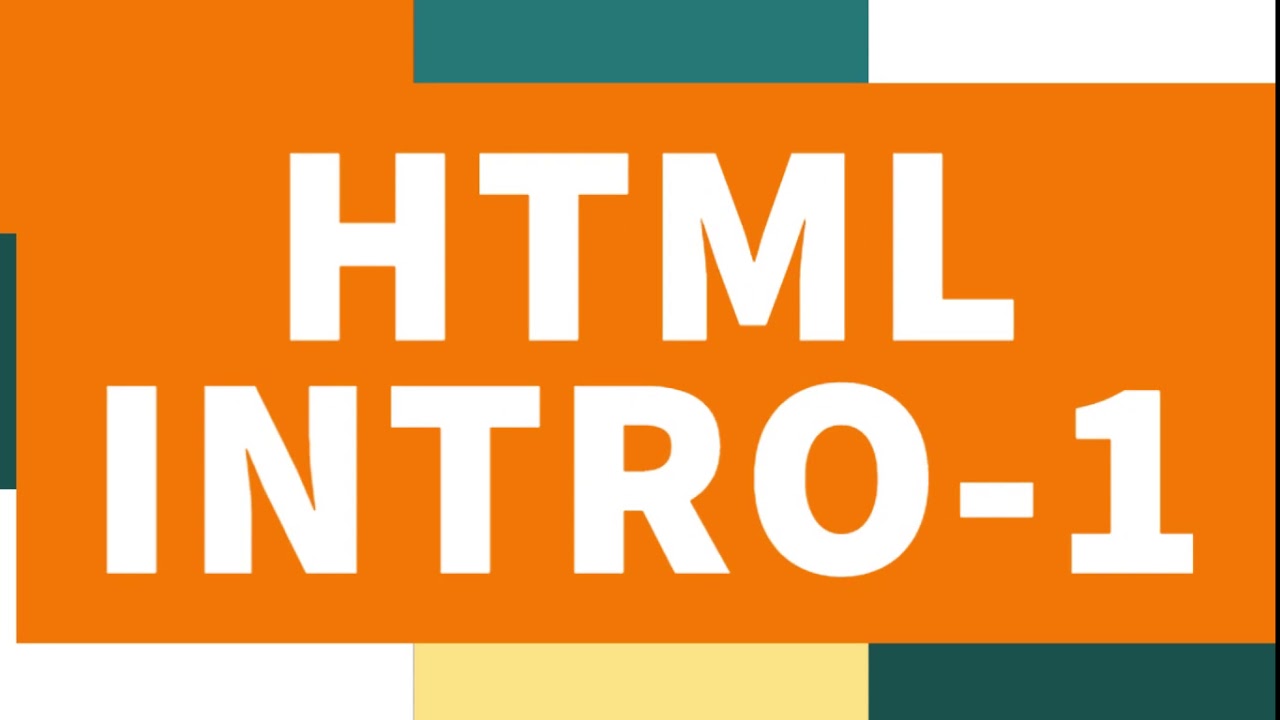 Html Introduction Youtube