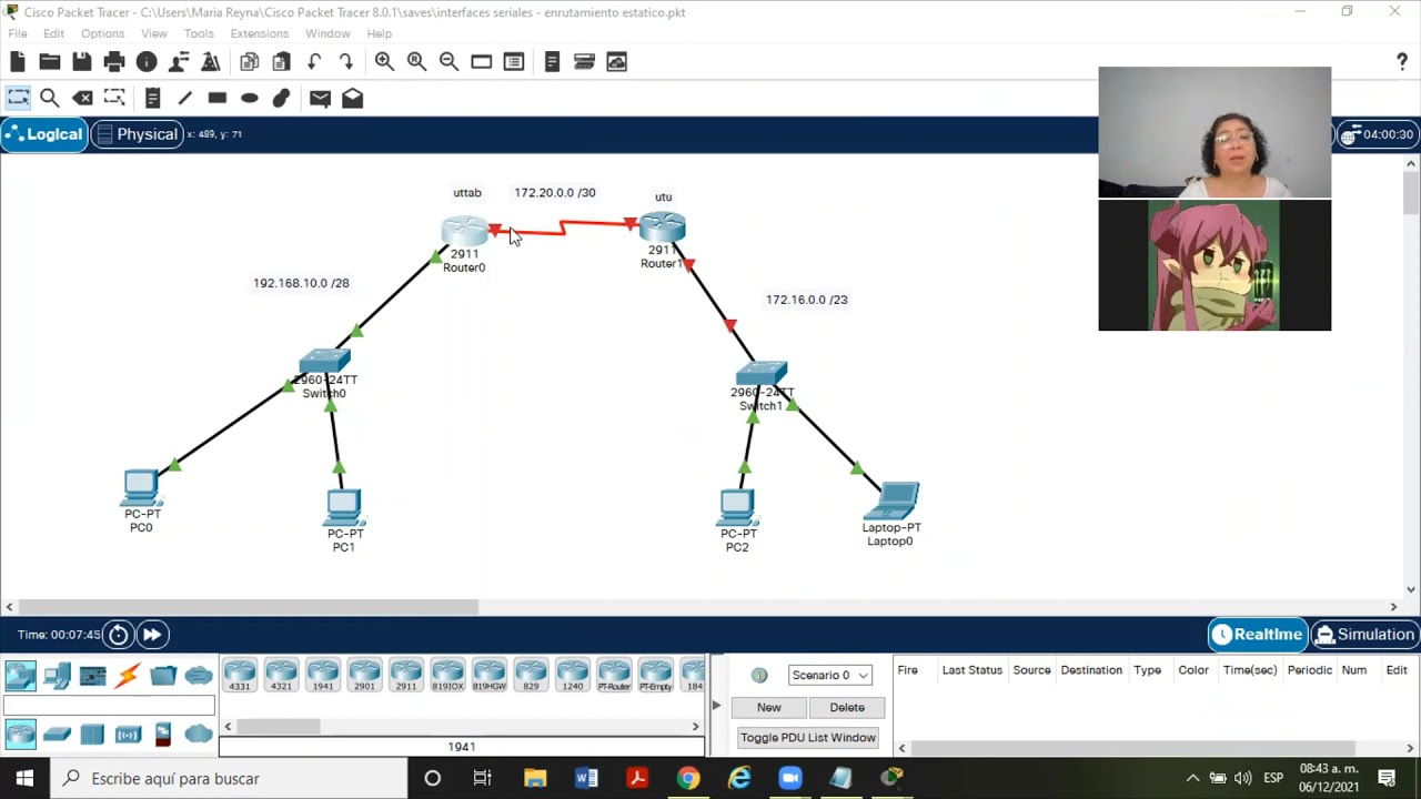 Ruta Estática - Ejercicio desde cero Interfaces, Switch y ping para ...