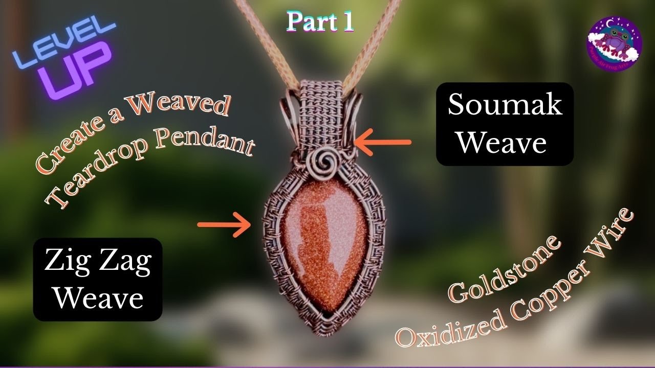 Wire Weave Tutorial: Zig Zag & Soumak, on goldstone Teardrop - YouTube