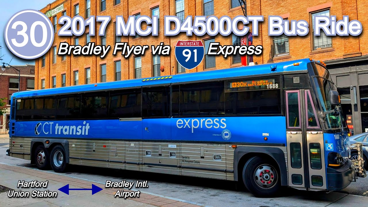 CT Transit 30X Bus Ride: 2017 MCI D4500CT 1688 from Hartford Union ...
