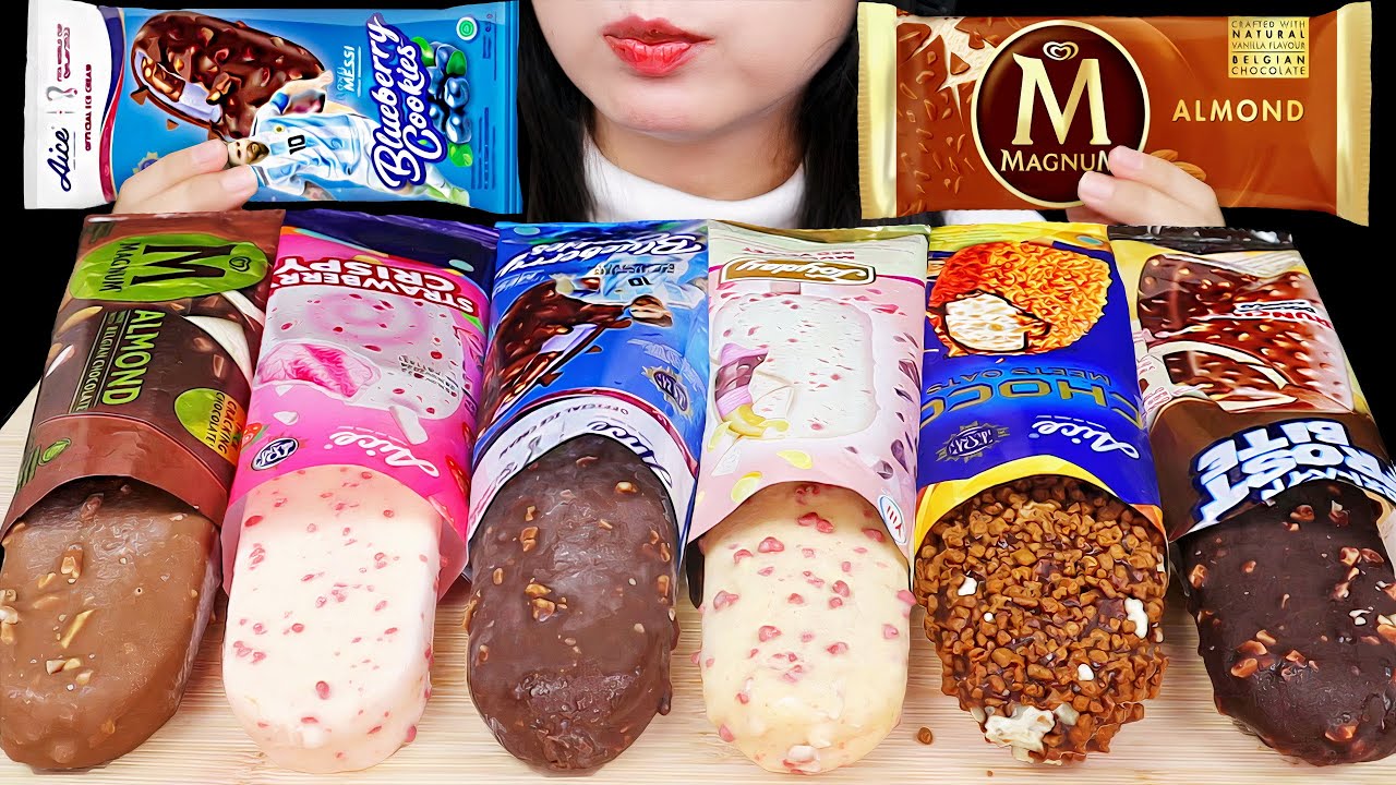 Asmr Chocolate Magnum Ice Cream🤎 Aice Choco Meets Oats Strawberry