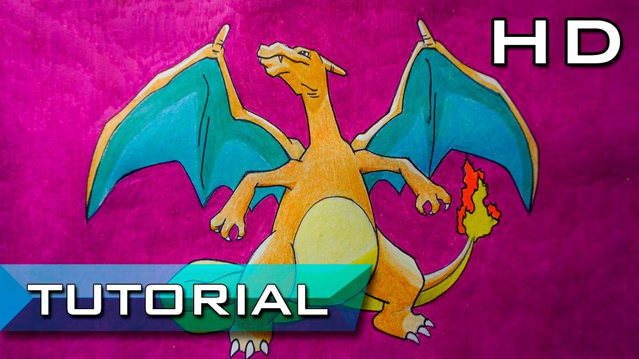 How to Draw Charizard from Pokemon with Colored Pencil Step by Step ...