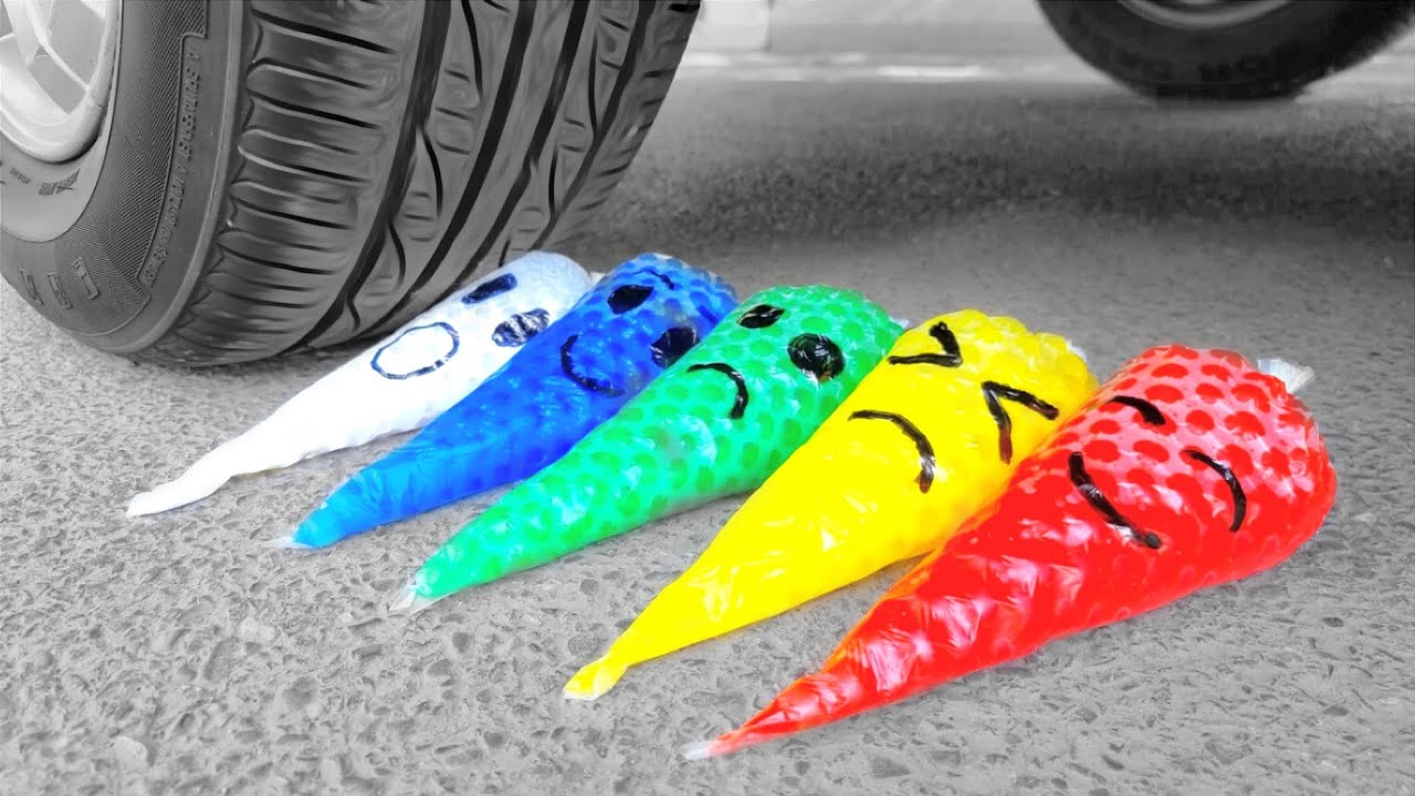 Best Crushing Things with Car! Car vs Colorful Slime & Toys | Crushing ...