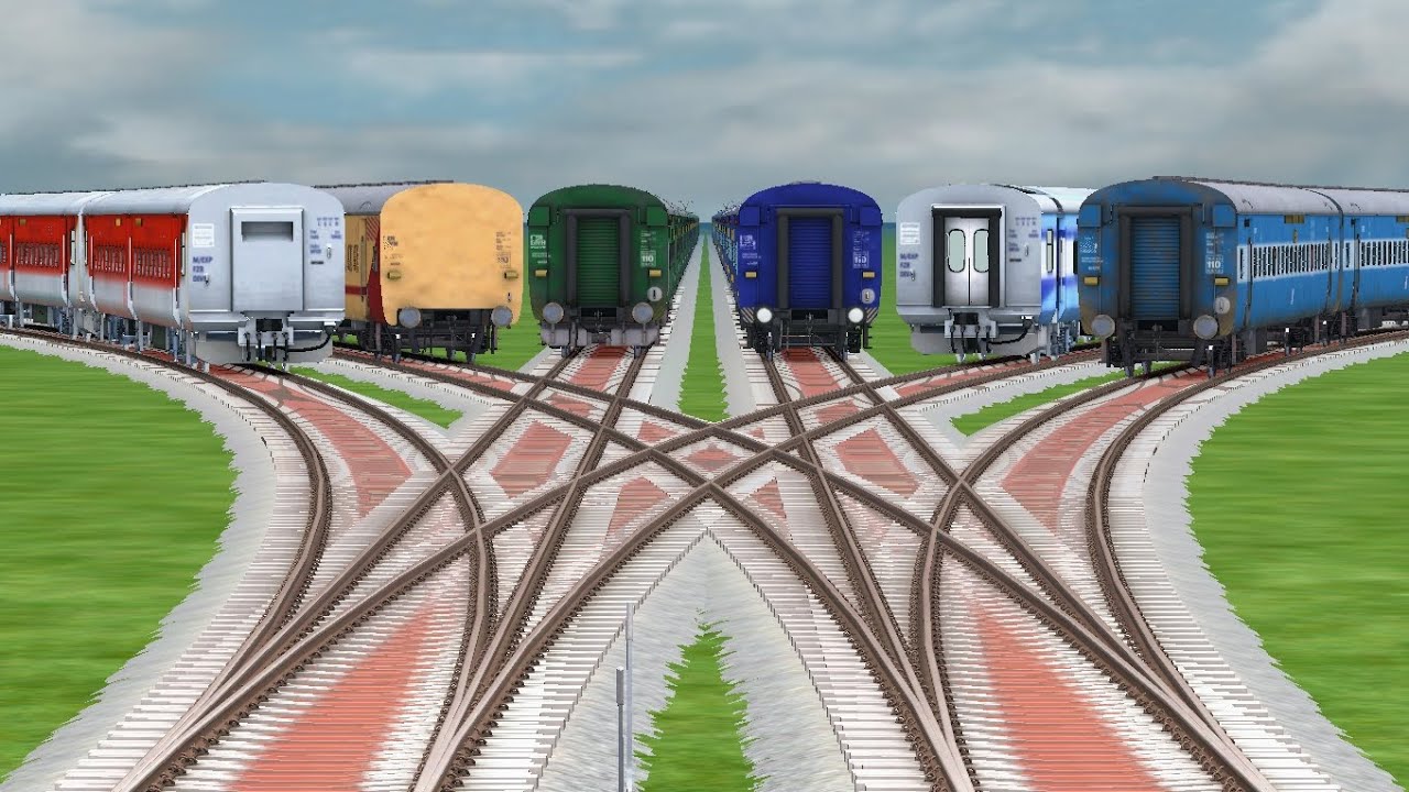 Back To Back 6 Trains Crossing 😇 On Bumpy Risky Railroad Tracks | train ...