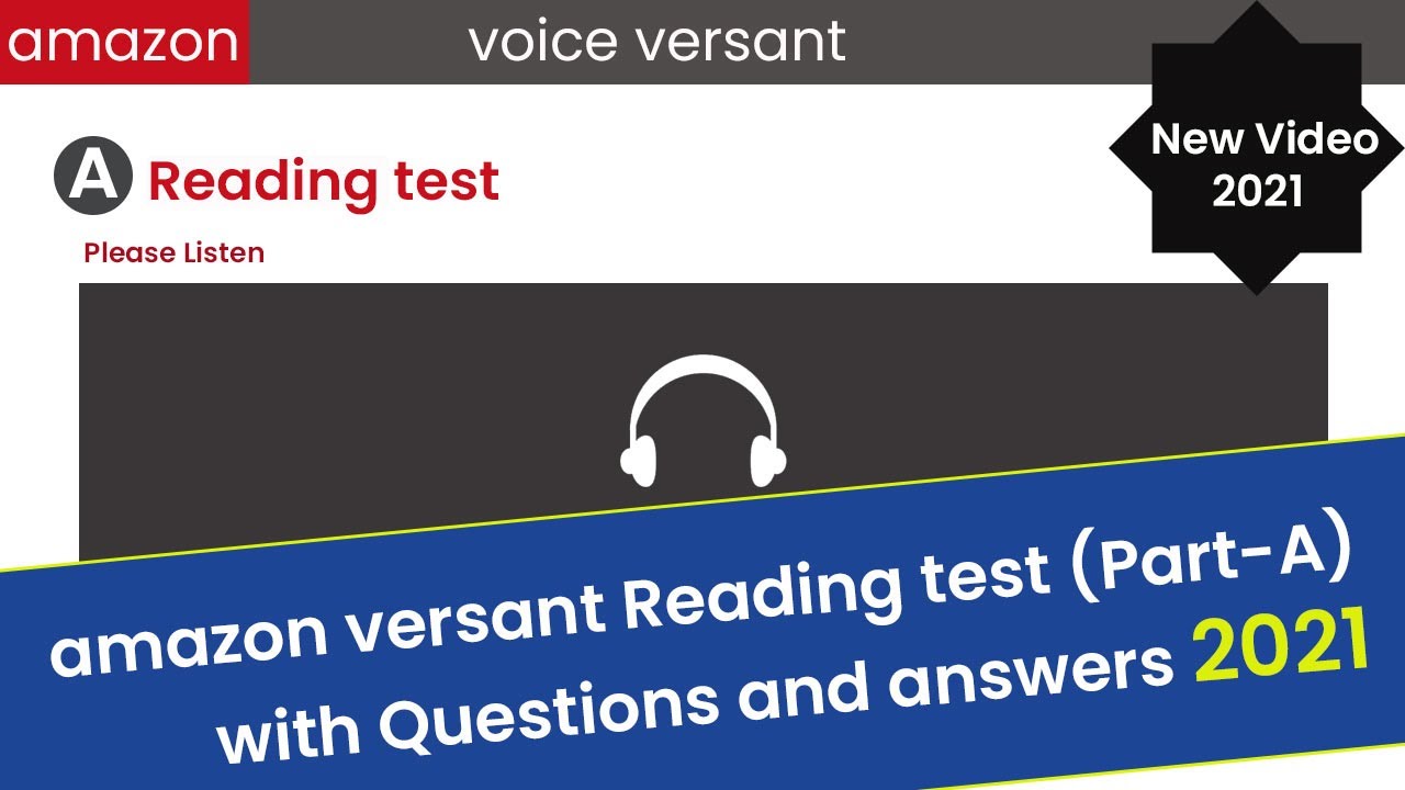 amazon versant Reading test 2021 - YouTube