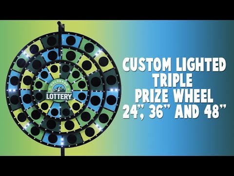 Triple Prize Wheel- Custom Lighted Prize Wheel- 24", 36" and 48" - YouTube