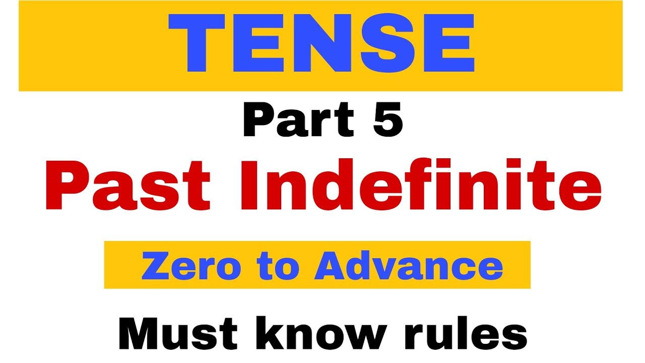 Past indefinite tense | Tenses English Grammar | Part 5 | Must know ...