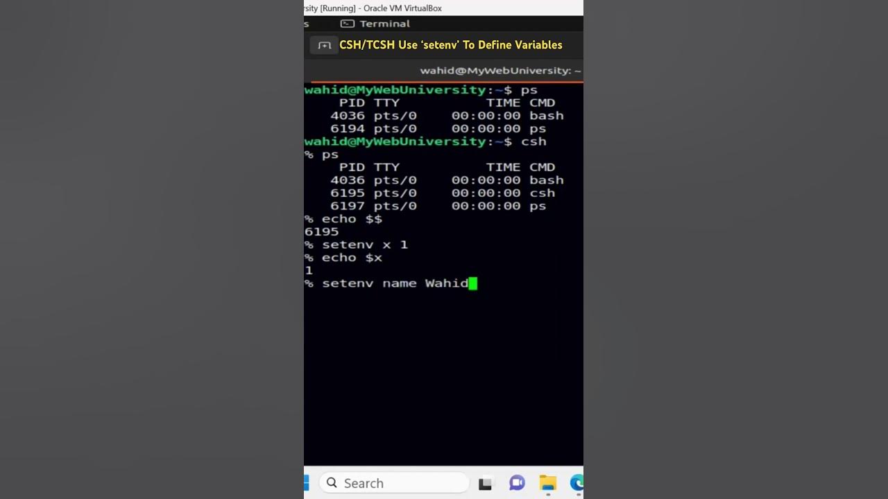 Cshtcsh Use ‘setenv To Define Variables Shorts Youtube