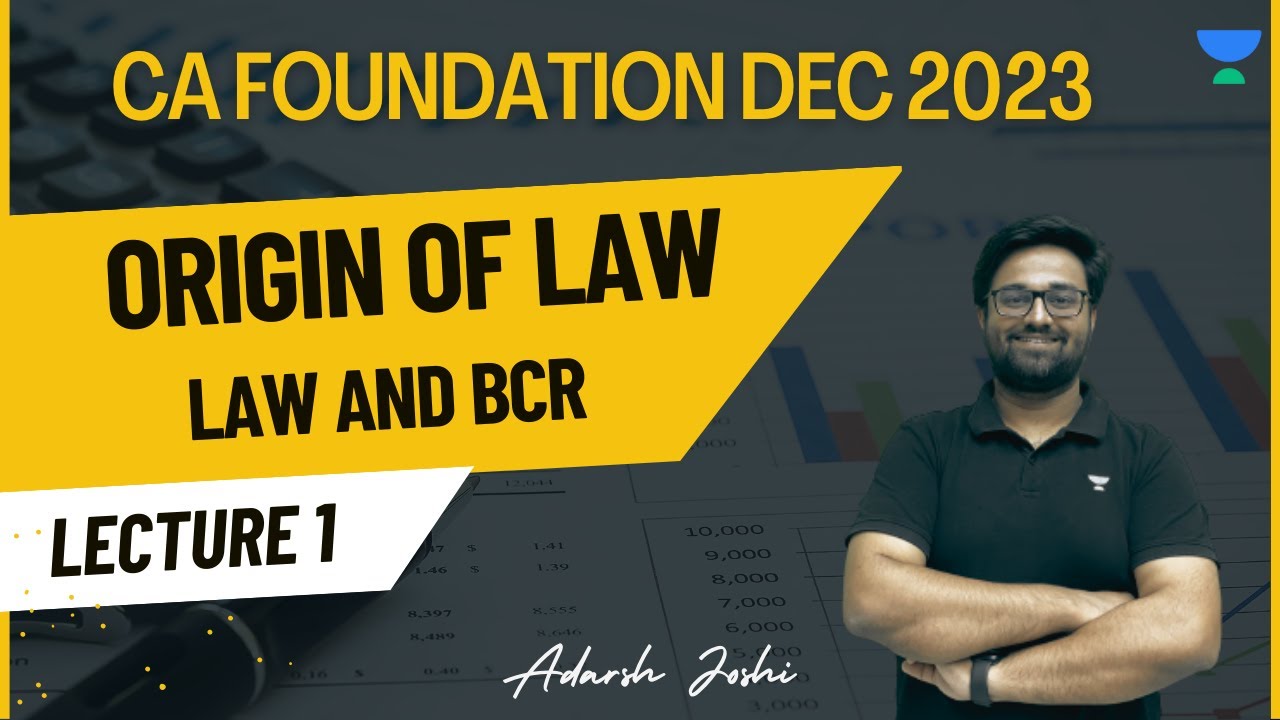 Origin of Law | Lecture 1 | Law and BCR | Dec 2023 | Adarsh Joshi - YouTube