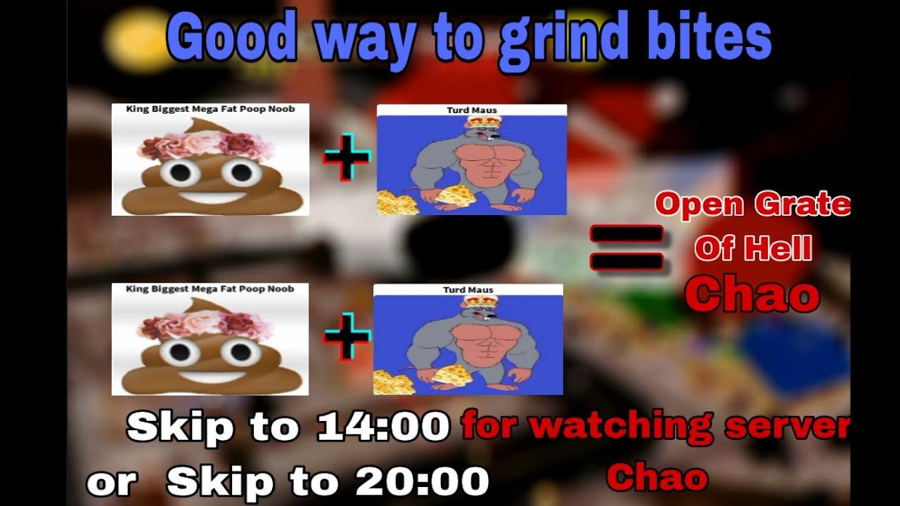 Shoot and eat noobs - use King Biggest Mega Fat Poop Noob Grind ...