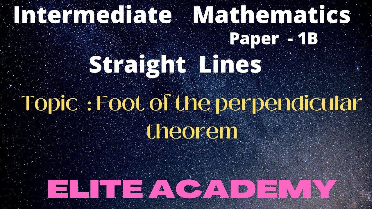 Foot of the perpendicular theorem @EAG - YouTube